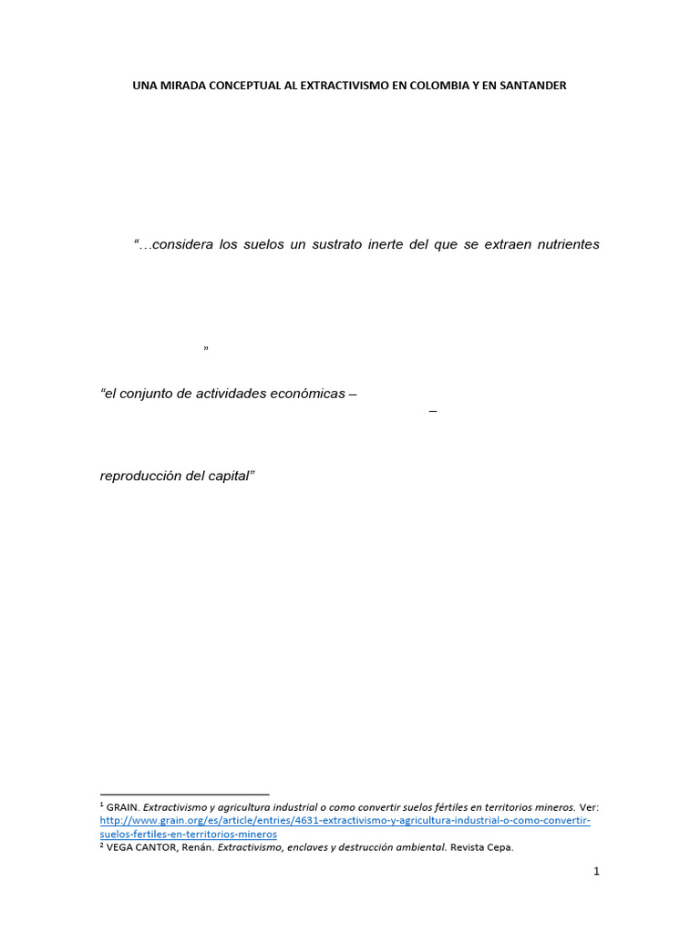 Modelo Extractivista | PDF | Colombia | Minería