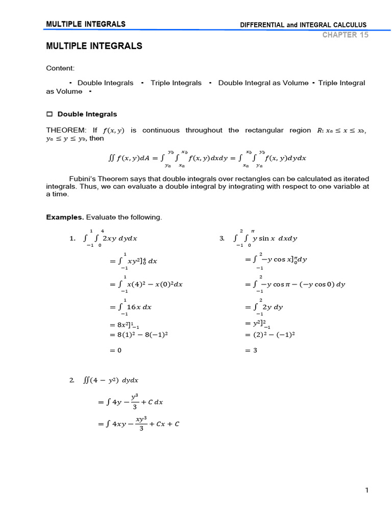 Understanding Multiple Integrals | PDF | Integral | Mathematics