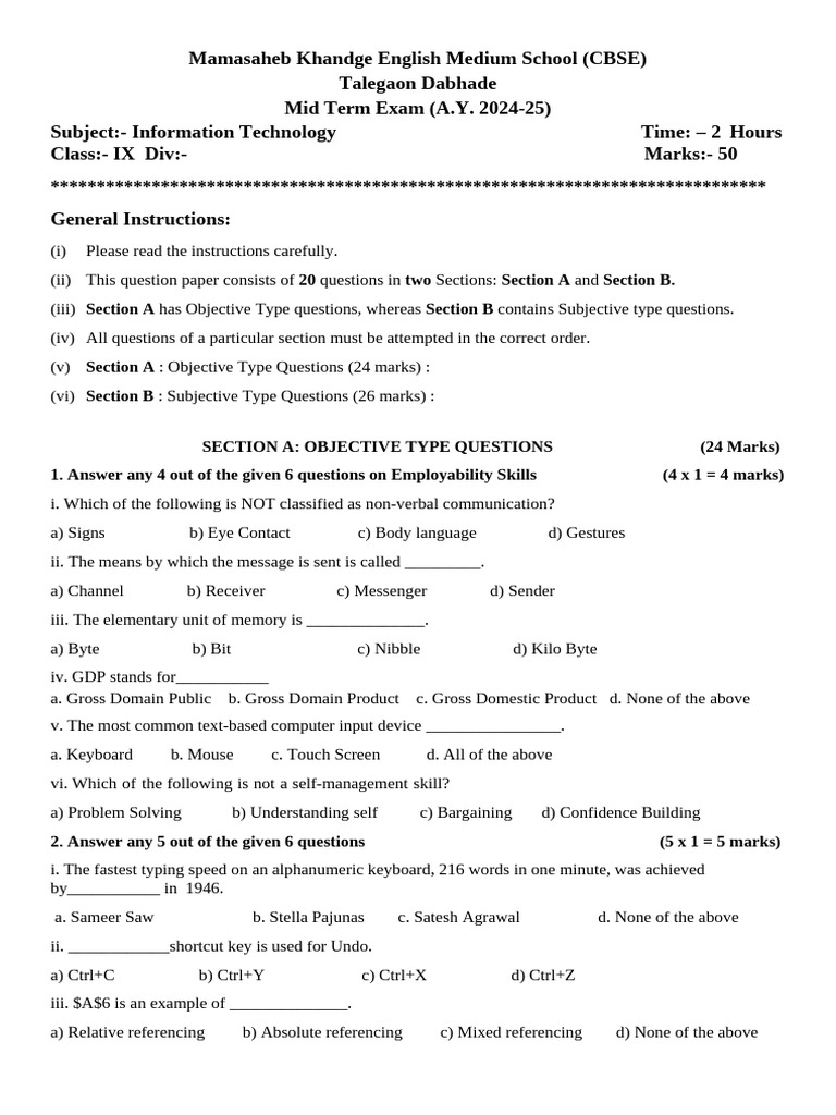 Class 9 Computer Midterm | PDF | Computer Keyboard | Computer Engineering