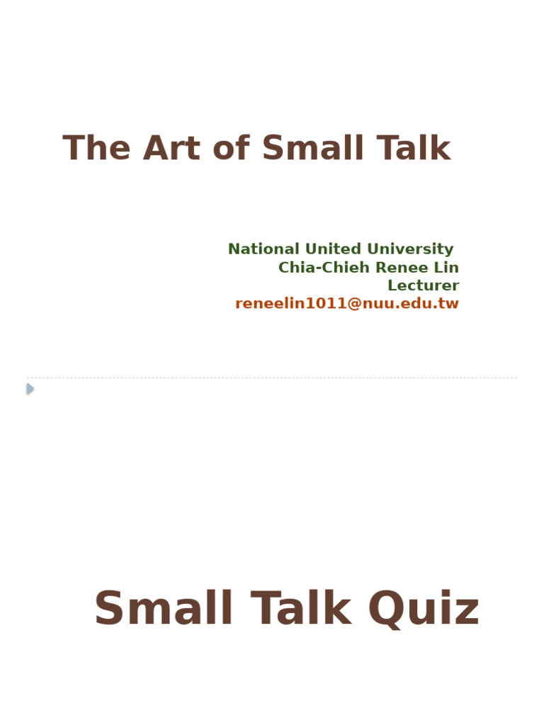 Small Talk Practice Pdf