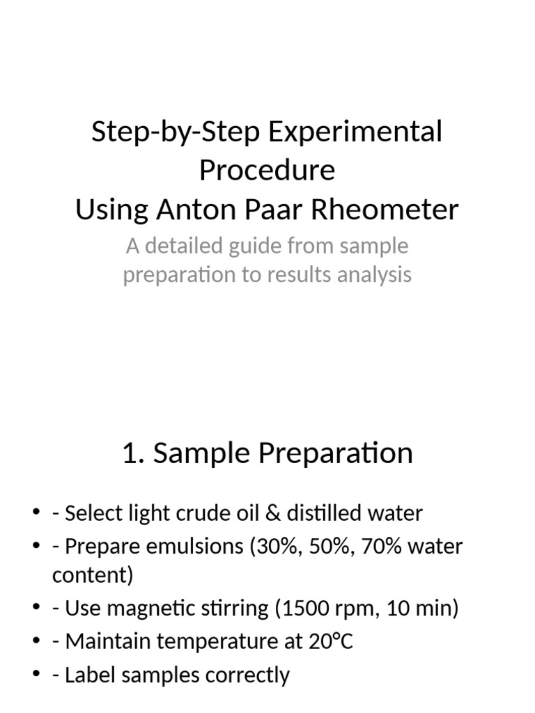 Anton Paar Rheometer Procedure | PDF