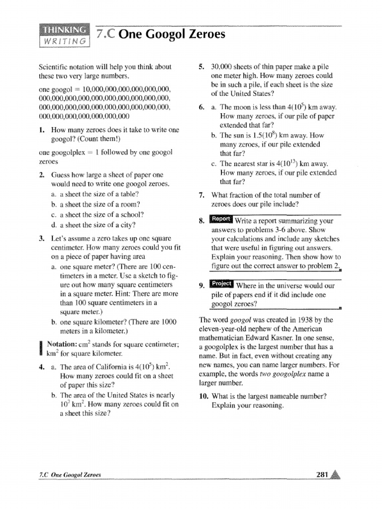 7.C One Googol Zeroes | PDF