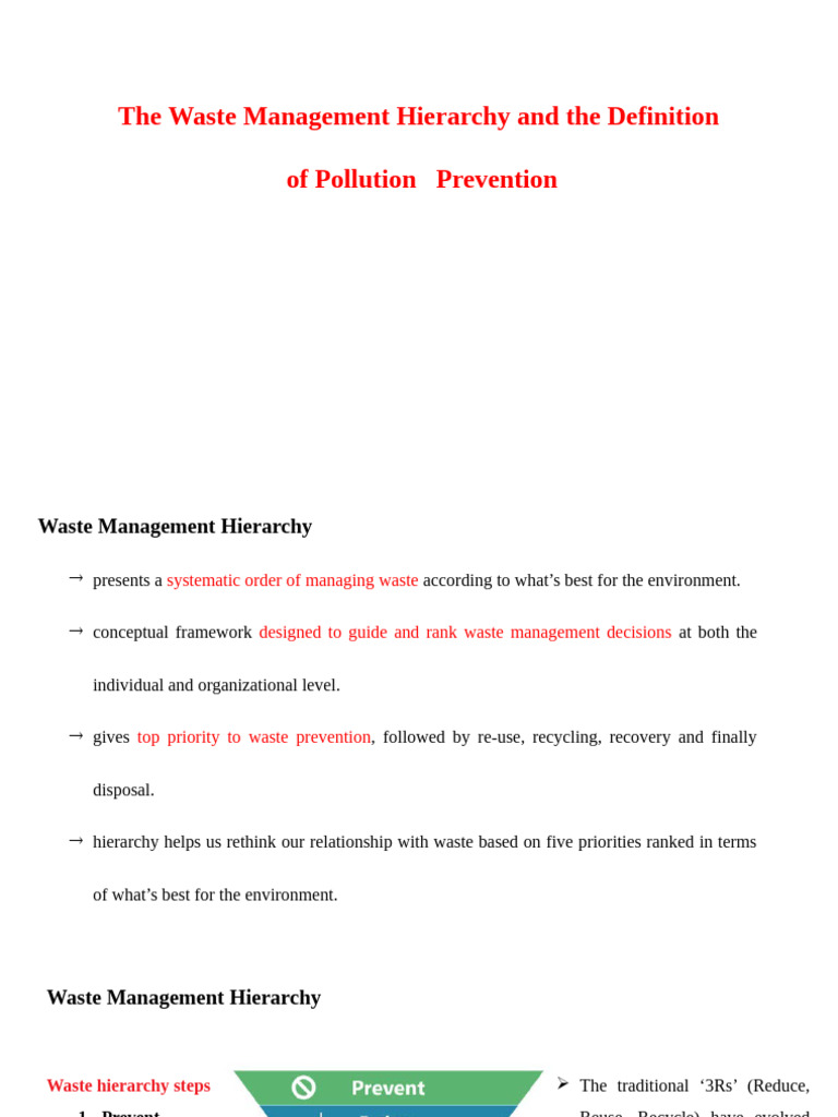 Waste Management Hierarchy | PDF | Waste Management | Waste