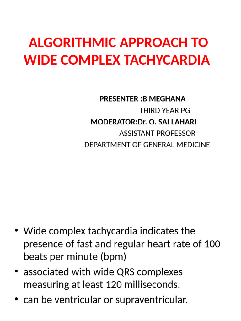 Algorithmic Approach to Wide Complex Tachycardia-2 | PDF ...