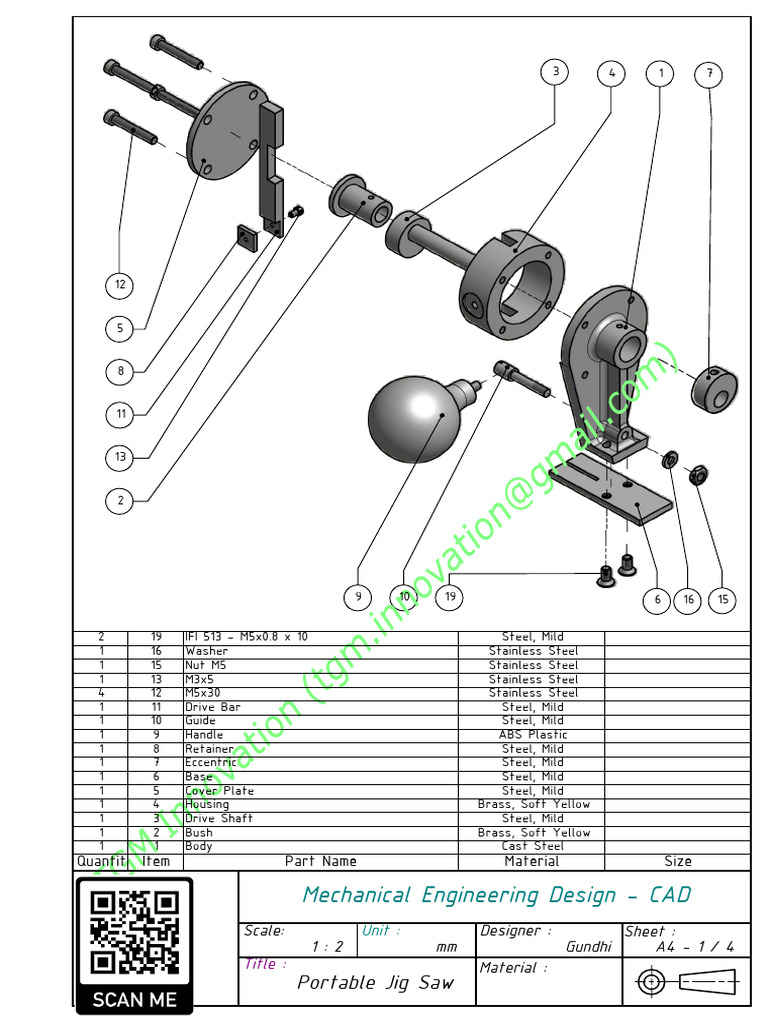 Task 6 - Portable Jig Saw Jobsheet CADD Gambar Manufaktur Inventor ...