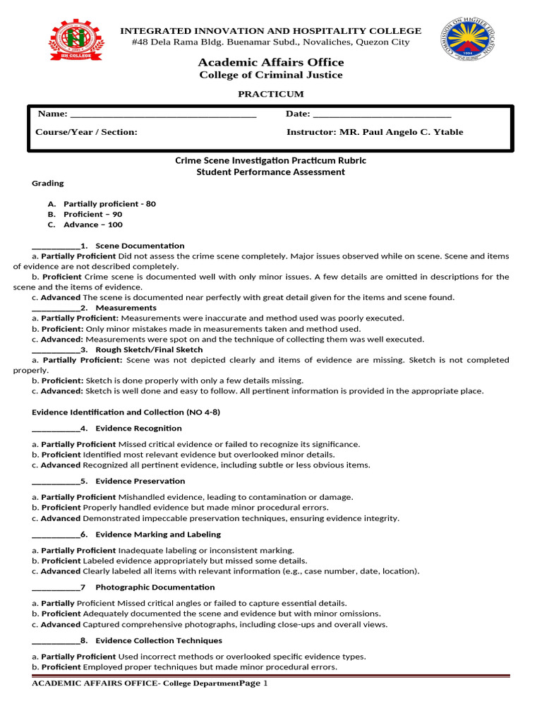 Fundamentals of Investigation and Intelligence Ytable 7 Copies Mock Csi ...