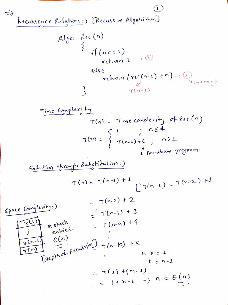 Recursion Time and Space Complexity Analysis | PDF