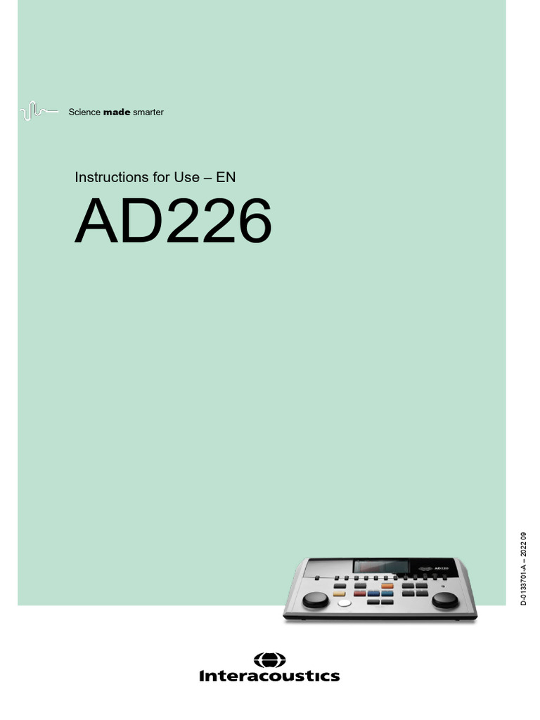 AD226 Audiometer User Manual | PDF | Headphones | Electronic Waste
