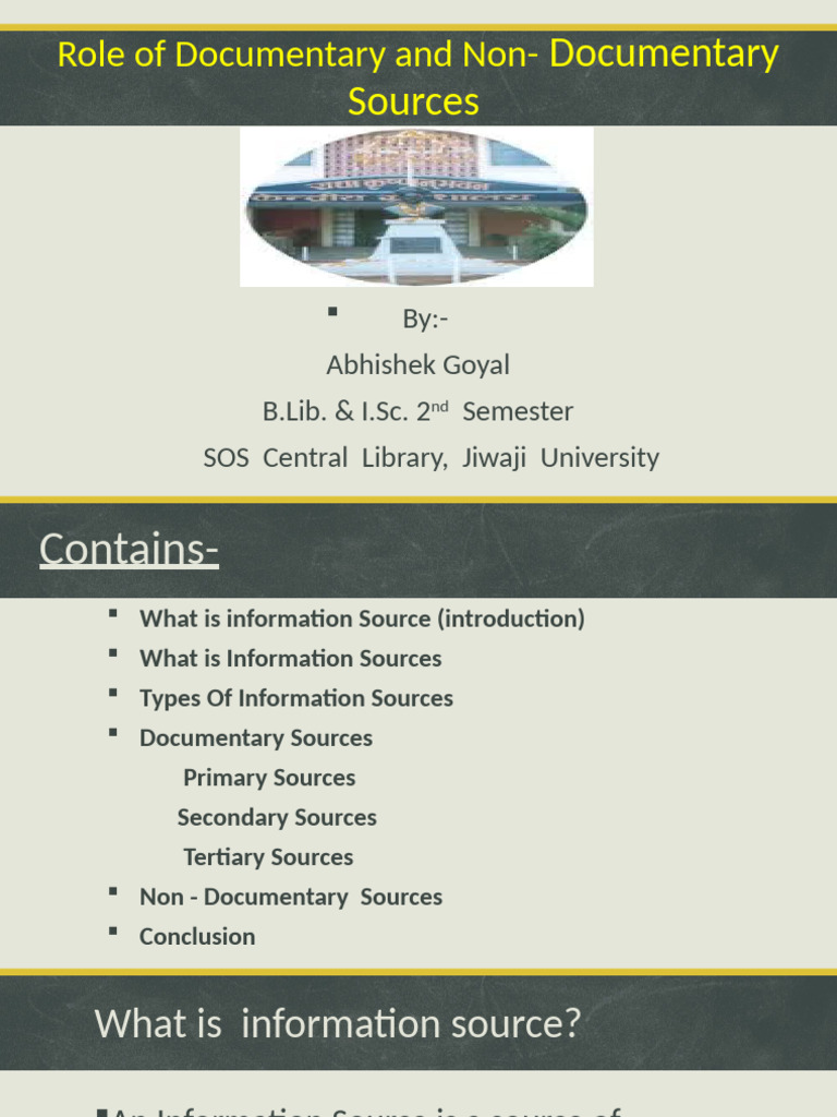 Documentary vs Non-Documentary Sources | PDF | Information | Human ...