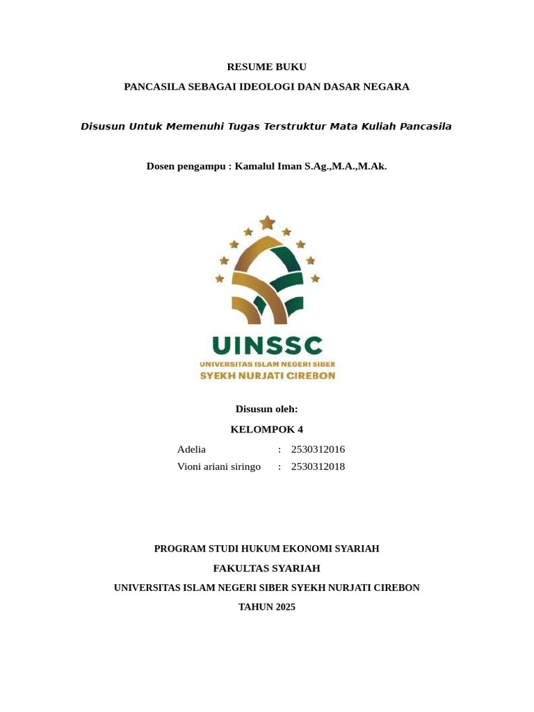 RESUME MK PANCASILA HES-1A [KEL.4] | PDF