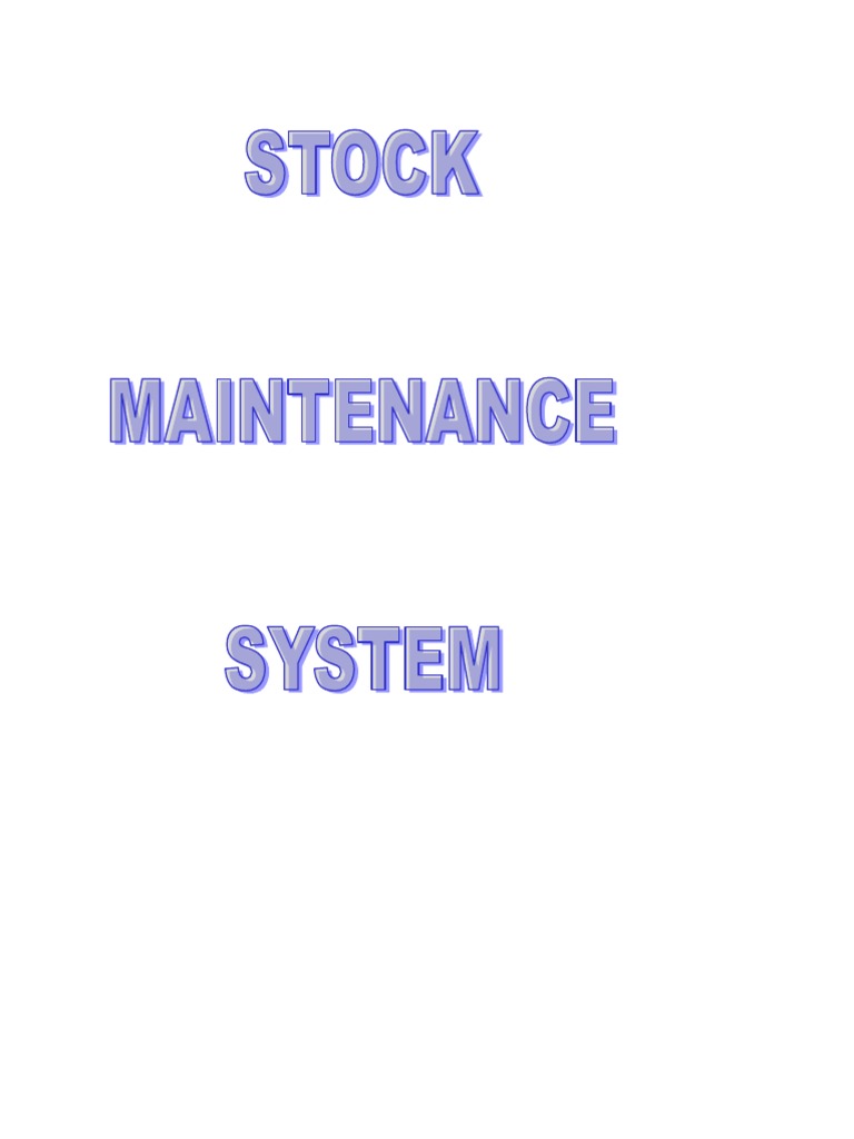 Stock Maintenance System | Download Free PDF | Use Case | Stocks