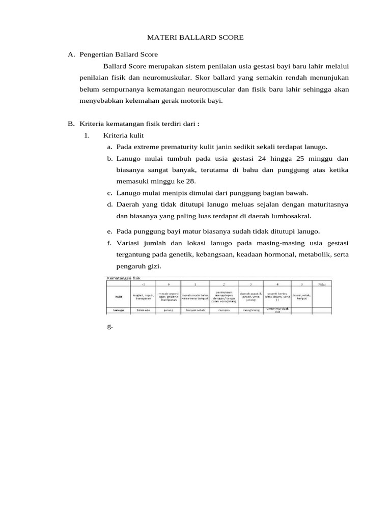 Ballard Score KLP 2 | PDF