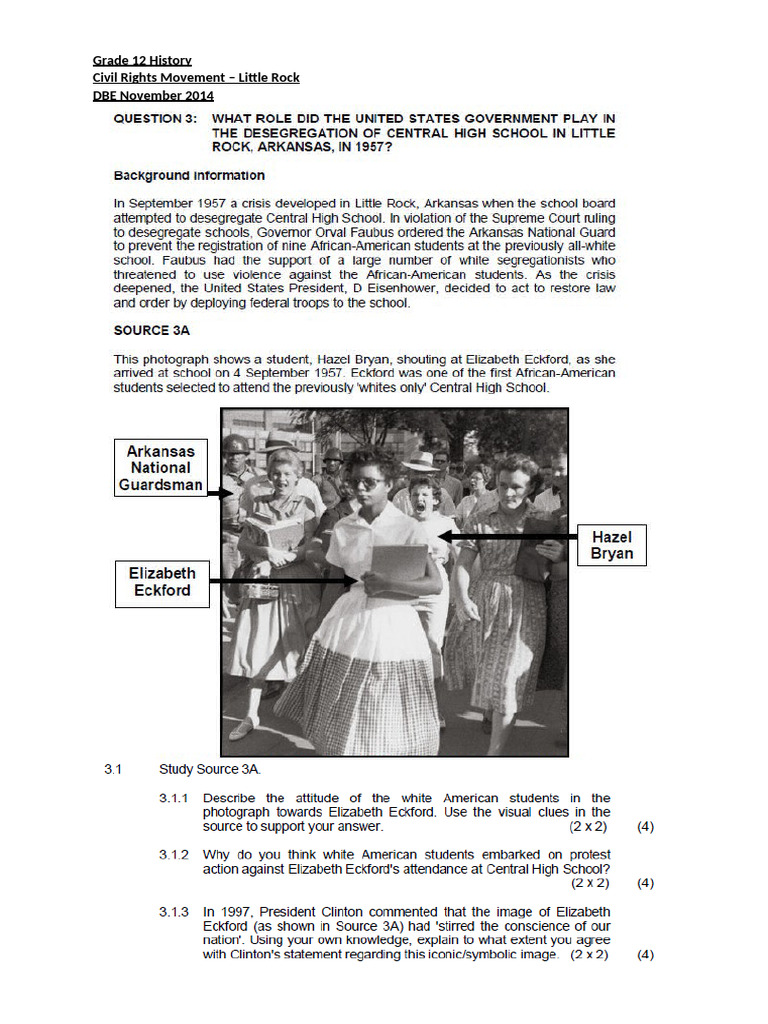 Little Rock Civil Rights Movement Guide | PDF