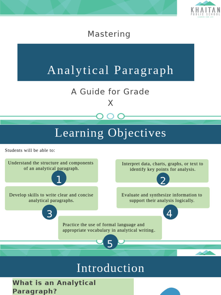 Guide to Writing Analytical Paragraphs | PDF | Data | Information
