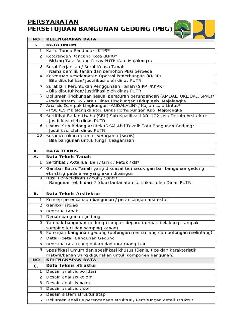 Persyaratan PBG untuk Bangunan Gedung | PDF