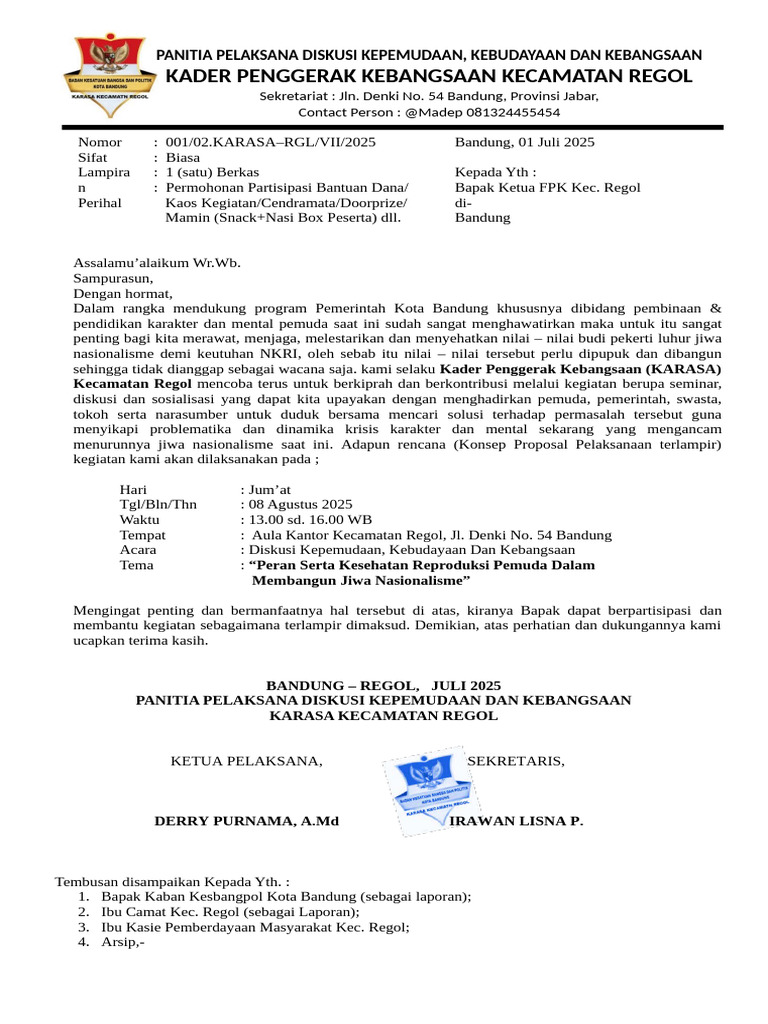 Diskusi Kebangsaan Pemuda Regol 2025 | PDF