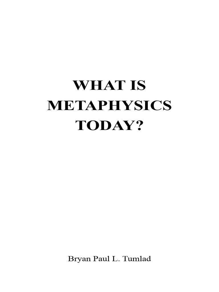 Understanding Metaphysics Today | PDF | Metaphysics | Causality