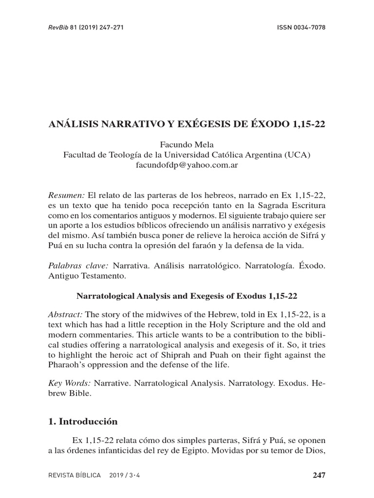Análisis de Éxodo 1,15-22: Sifrá y Puá | PDF | Moisés | Libro del éxodo