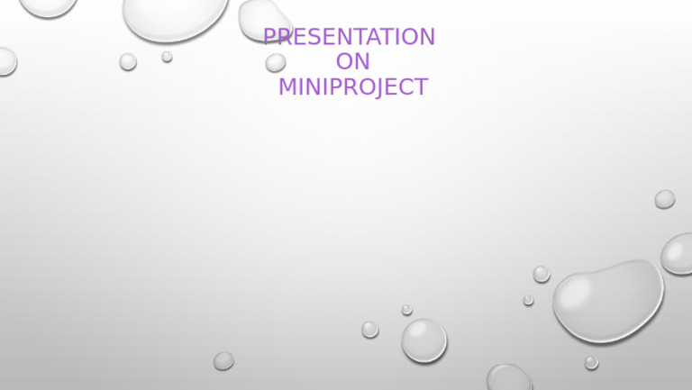 Presentation ON Miniproject | PDF