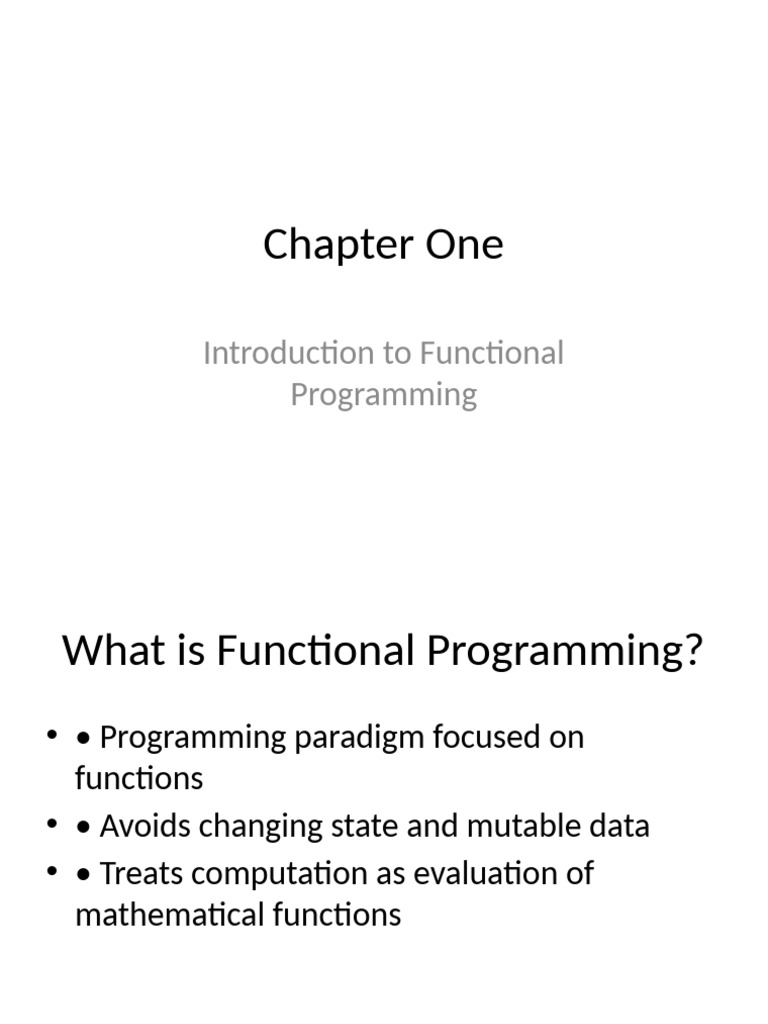Chapter One Functional Programming | PDF