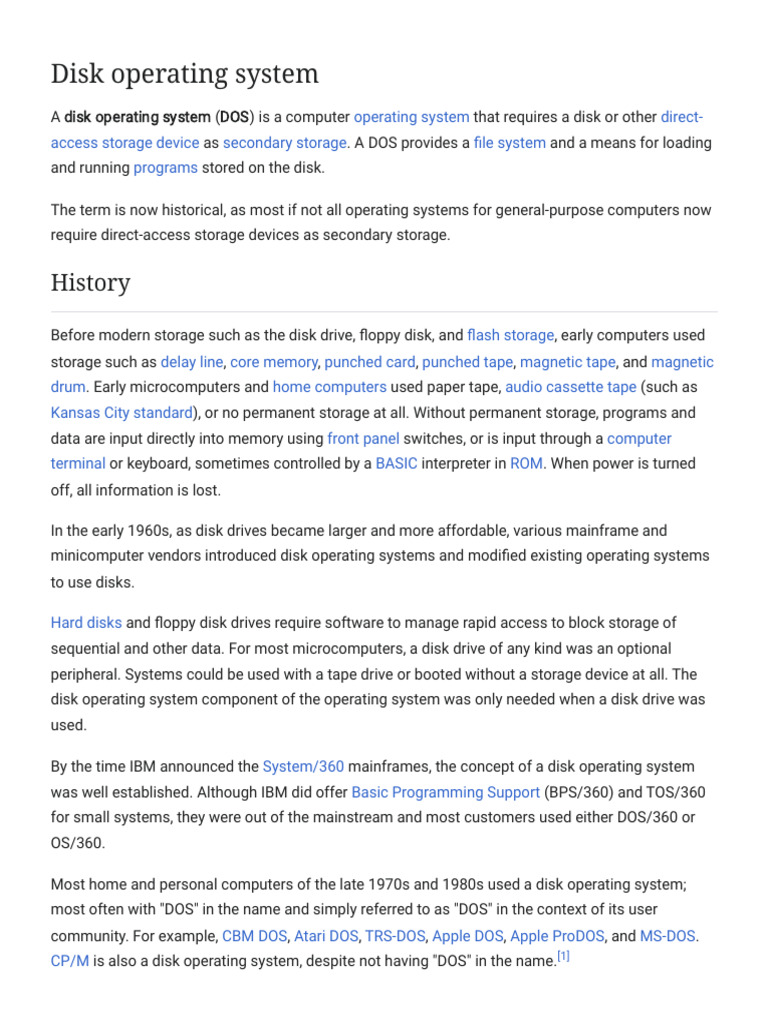 Disk Operating System - Wikipedia | PDF | Computer Data Storage ...