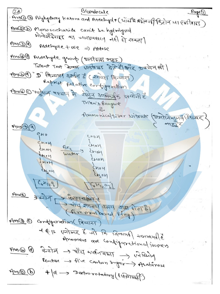 Biomolecules (Solved On Paper) | PDF