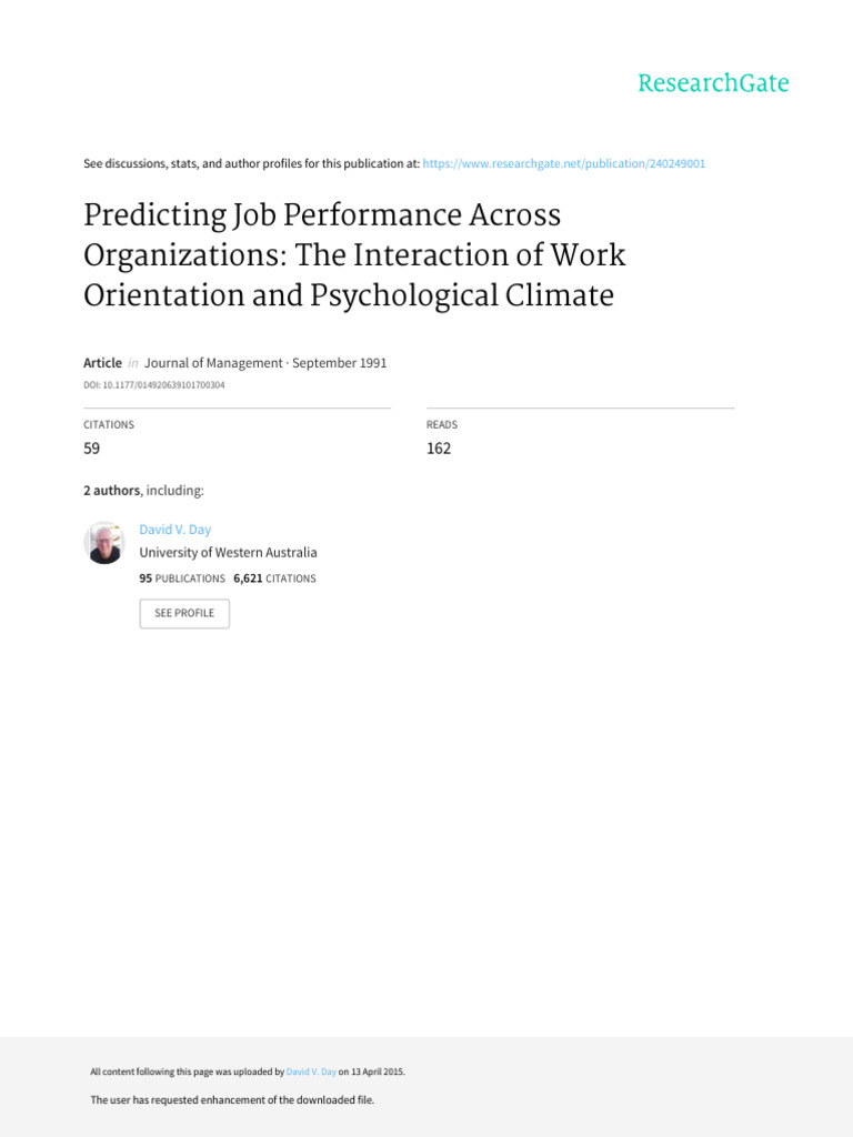Job Performance Prediction Factors | PDF