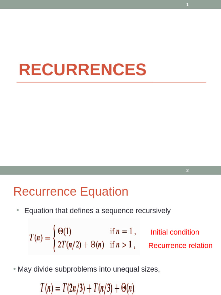 Solving Recurrences Done | PDF | Recurrence Relation | Algorithms And ...