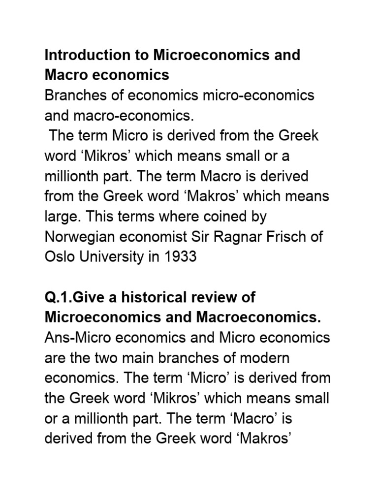1.introduction To Micro and Macro Economics | PDF | Macroeconomics ...