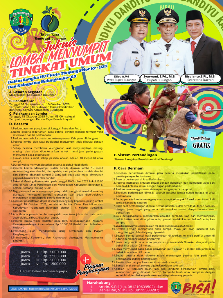 Lomba Menyumpit HUT Kota Tanjung Selor | PDF