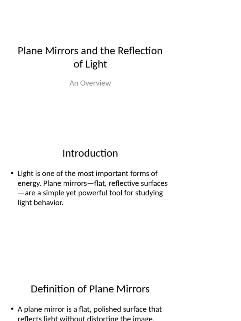 Plane Mirrors Reflection of Light | PDF
