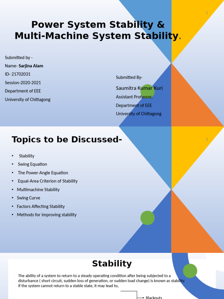 Power System Stability Analysis Techniques | PDF | Steady State ...