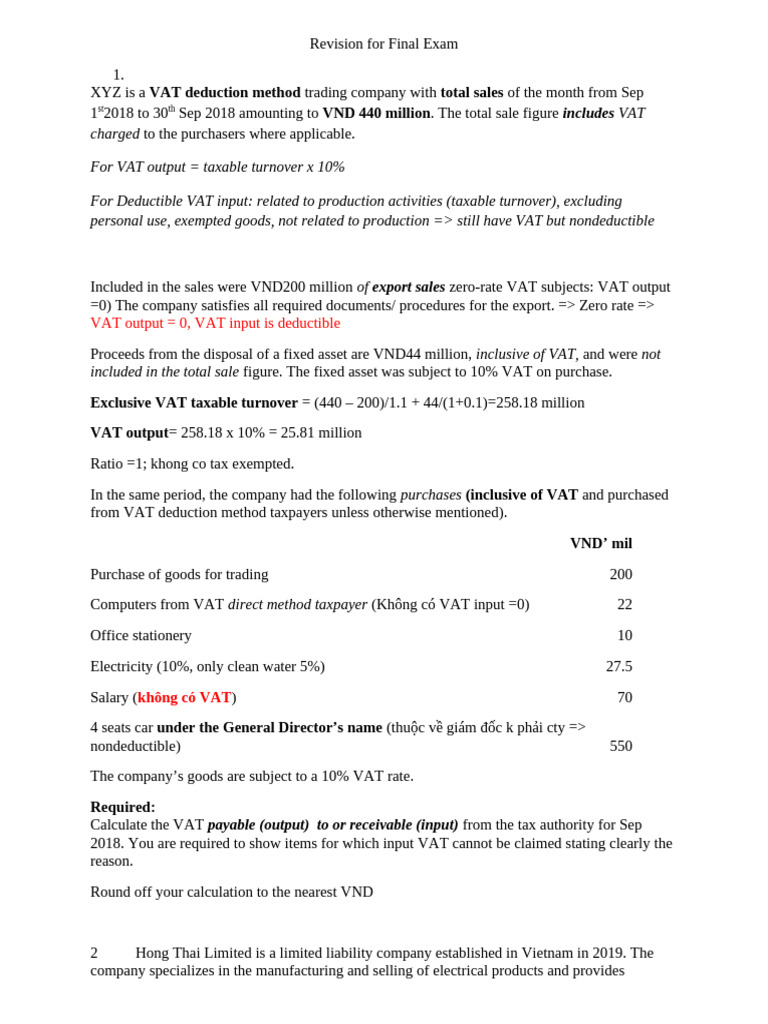 VAT and Tax Calculation Guide for 2018 | PDF | Value Added Tax | Expense