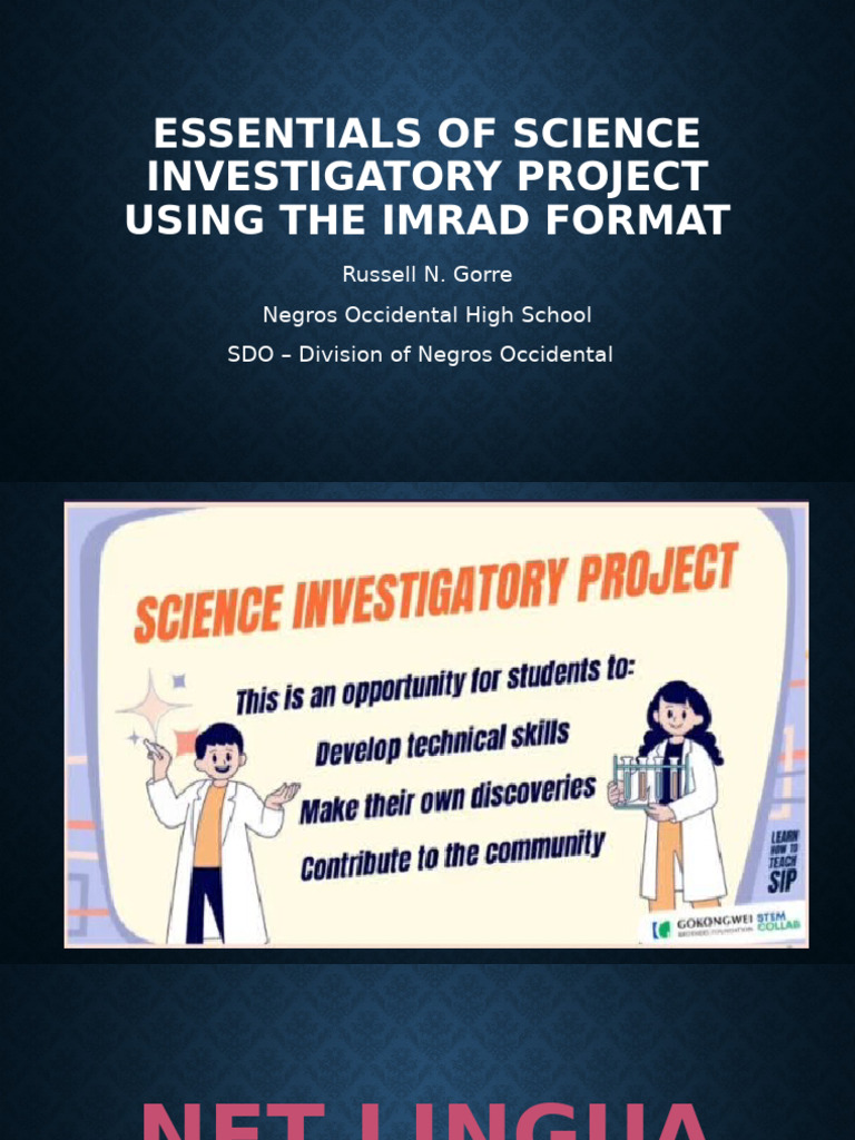 Essentials of Science Investigatory PROJECT USING THE IMRAD | PDF ...
