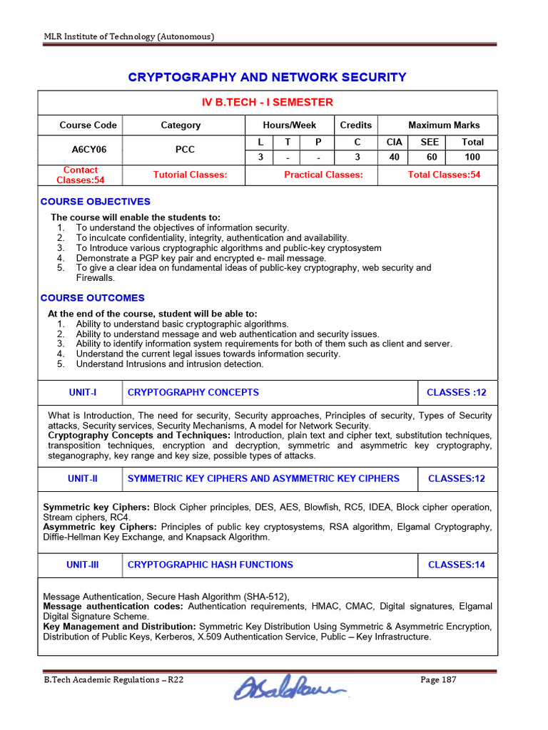 Cryptography and Network Security | PDF | Cryptography | Public Key Cryptography