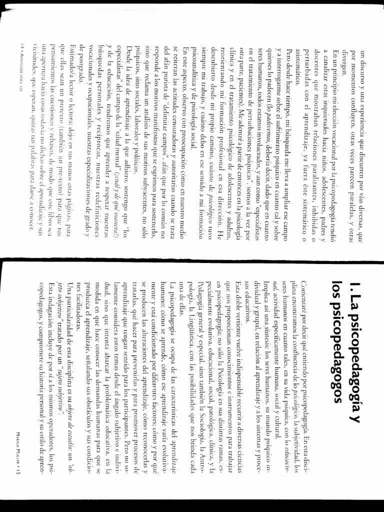 Aprender para Ser MARINA MULLER Cap. 1 Historia de La Psicopedagogía ...