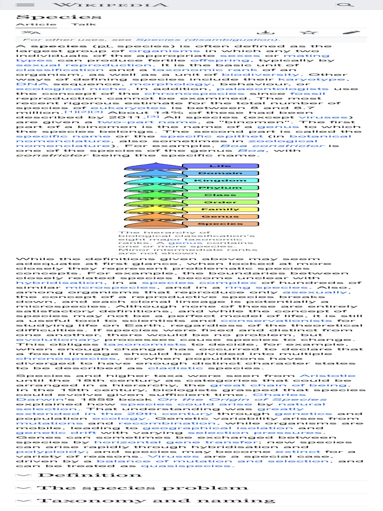 En m.wikipedia (9) | PDF | Species | Taxonomy (Biology)