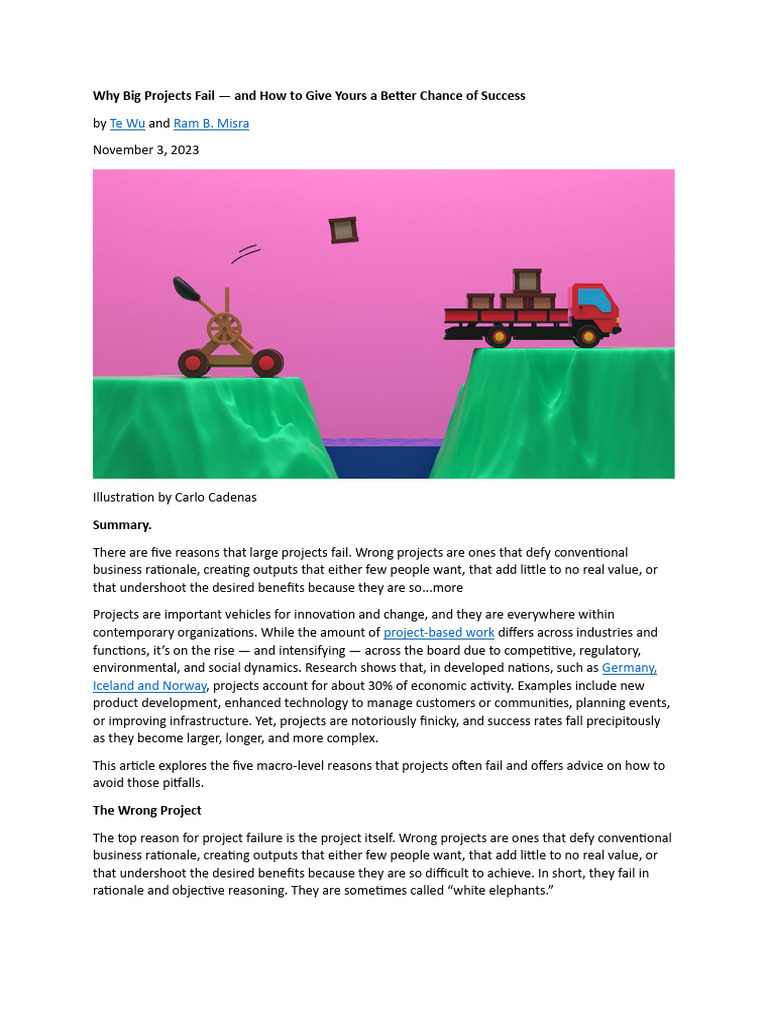 Avoiding Big Project Failures | PDF | Project Management | Hewlett Packard