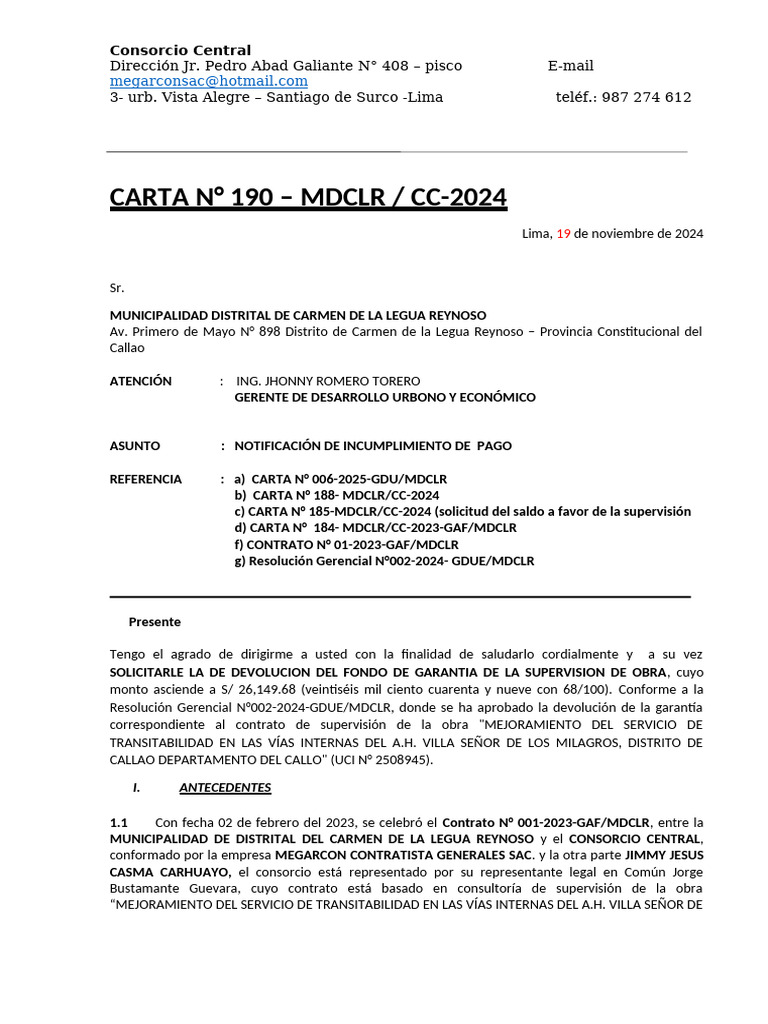 Contrato en Borrador 1 | PDF