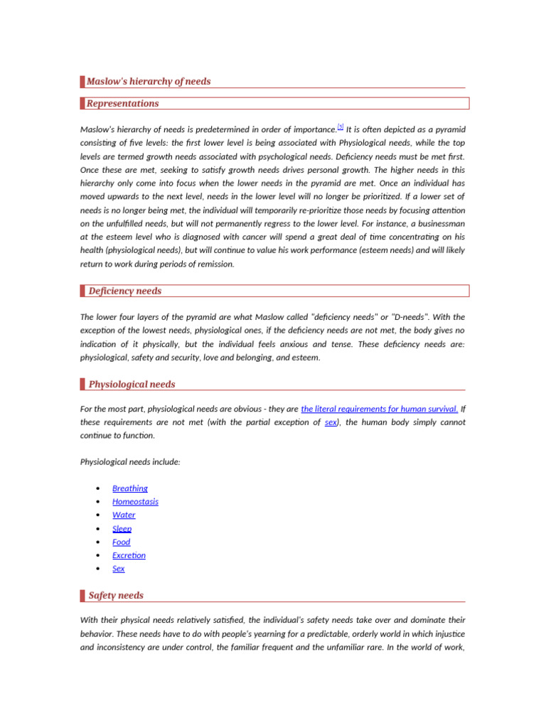 Understanding Maslow's Hierarchy of Needs | PDF | Learning Styles ...