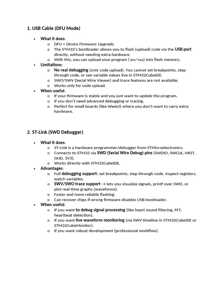 ST-Link and USB DFU Mode Overview | PDF