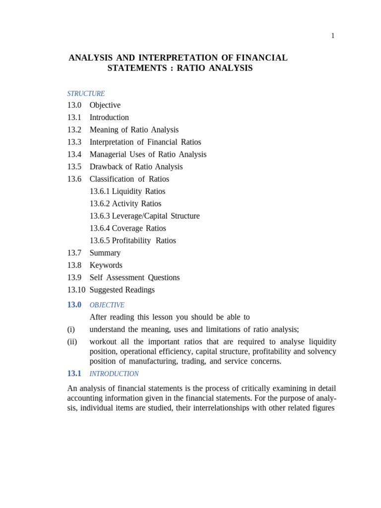 Ratio Analysis and Interpretation of Financial Statements (9) | PDF ...
