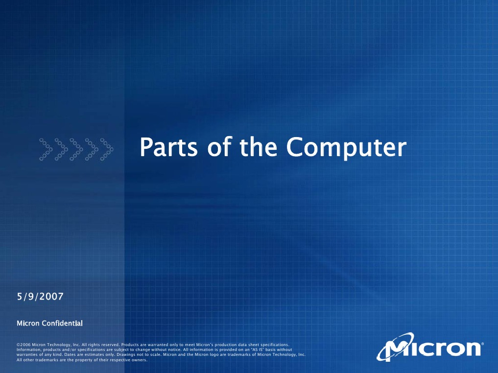 Parts of The Computer Presentation | PDF | Input/Output | Computer Data ...