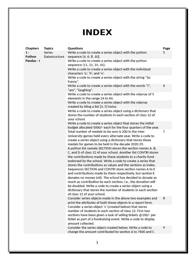 Informatics Practical File x11 | PDF | Chart