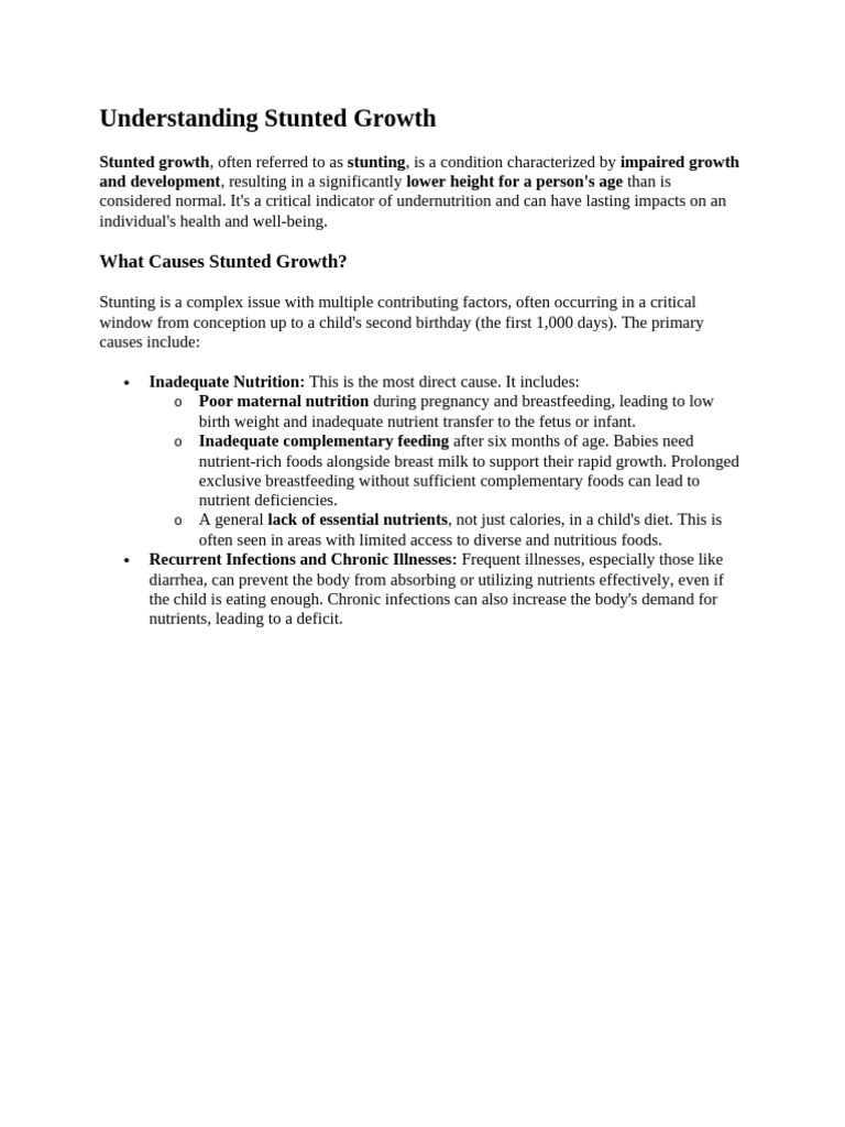 Understanding Stunted Growth | PDF