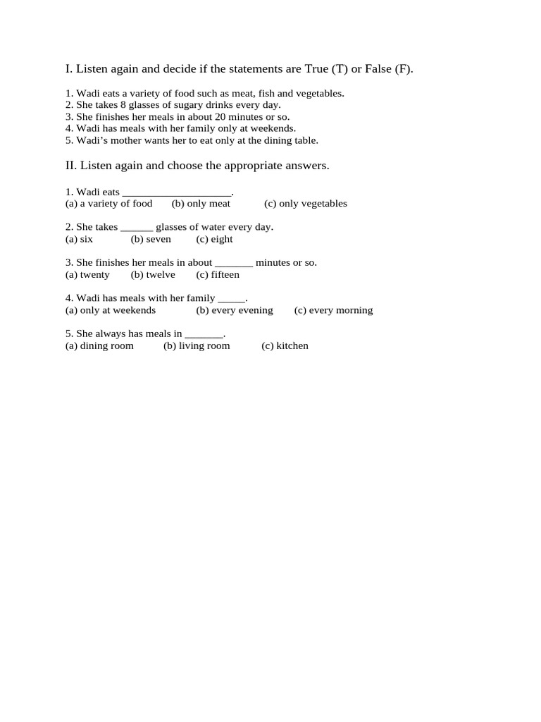 Listen Again and Decide If The Statements Are True | PDF