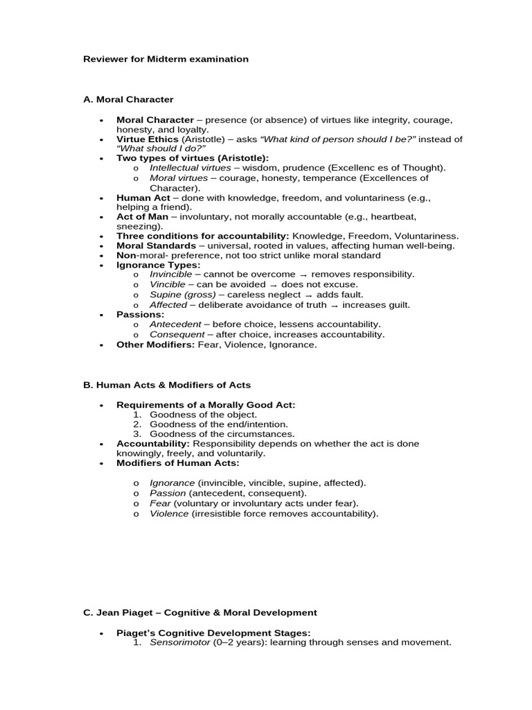Ethics Midterm Reviewr | PDF | Utilitarianism | Pleasure