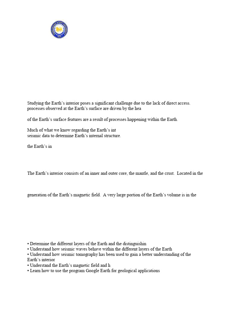 ES1 Geology Laboratory Exercise No 1 | PDF | Seismology | Earth