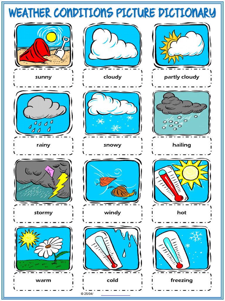 MADELINE CABRERA ALCANTARA - Weather Conditions Vocabulary Esl Picture ...