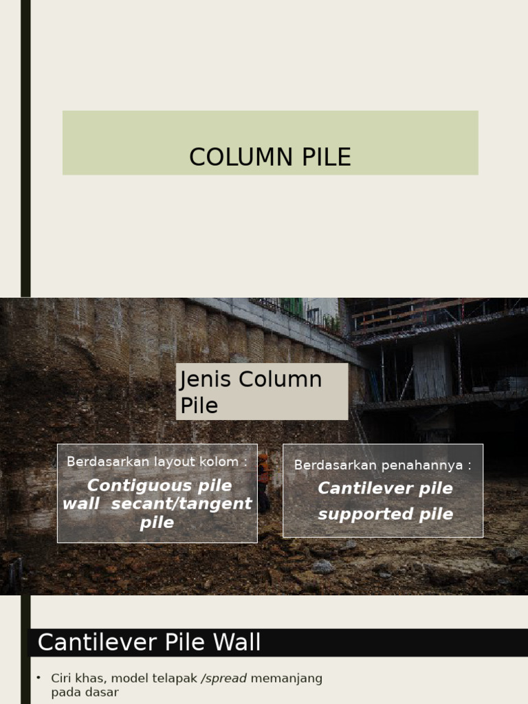 Jenis dan Keunggulan Column Pile | PDF